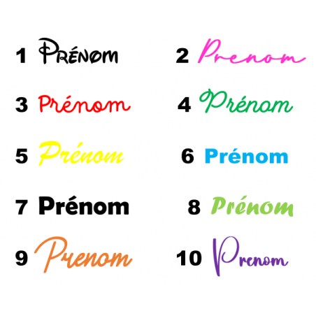 Stickers personnalisés - prénom Couleur Rose Dimension (côté le plus ...